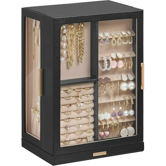 360° Rotating Jewelry Box with 7 Drawers, Spacious Vertical Jewelry ...