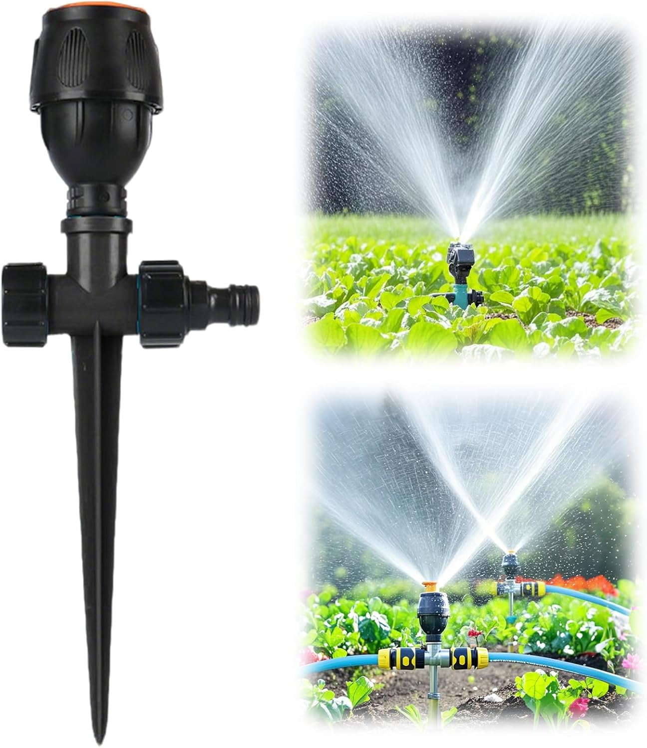 360 Rotating Lawn Sprinkler for Yard, Garden Irrigation System Rotating ...
