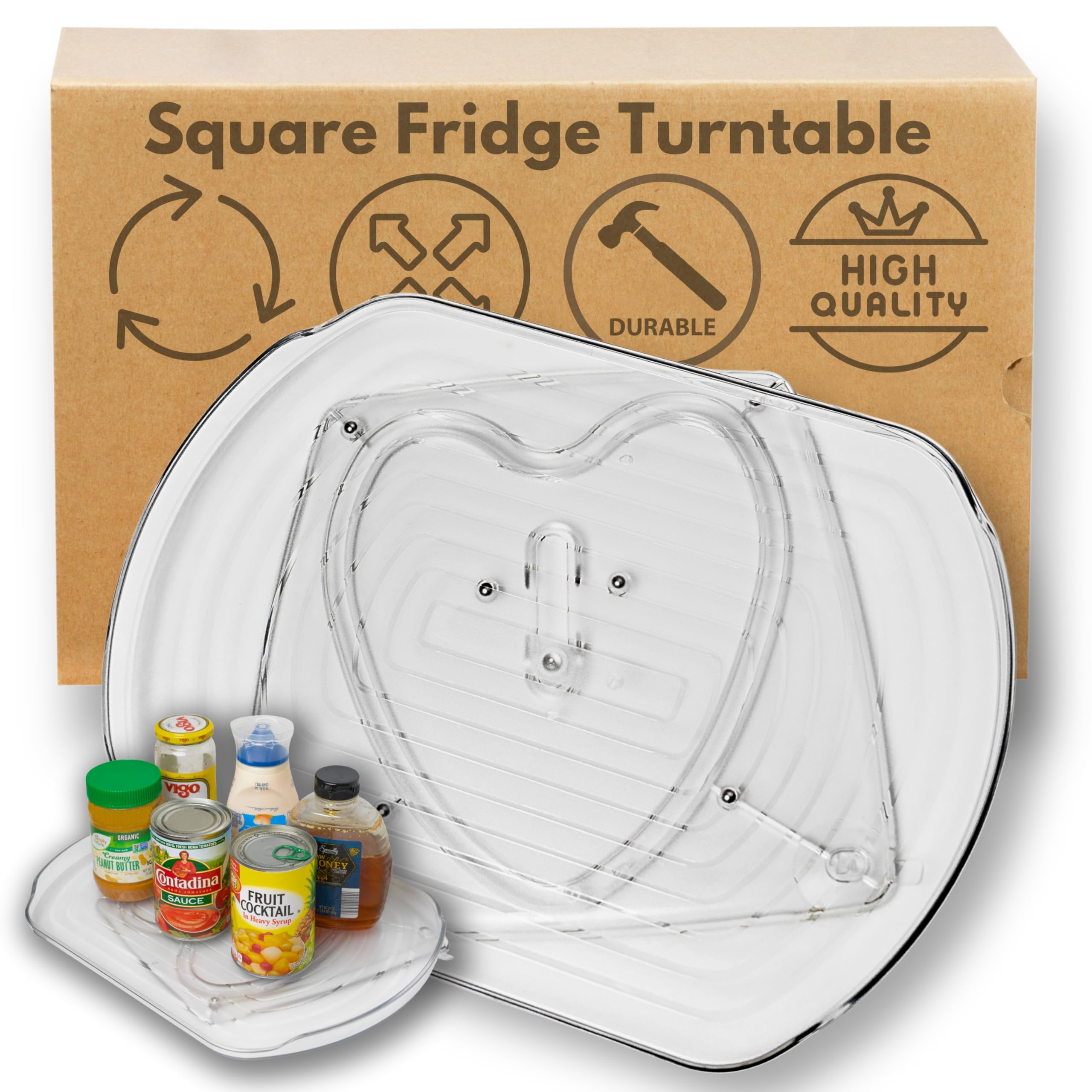 360° Rotating Lazy Susan for Refrigerator| Rectangular Fridge Organizer ...