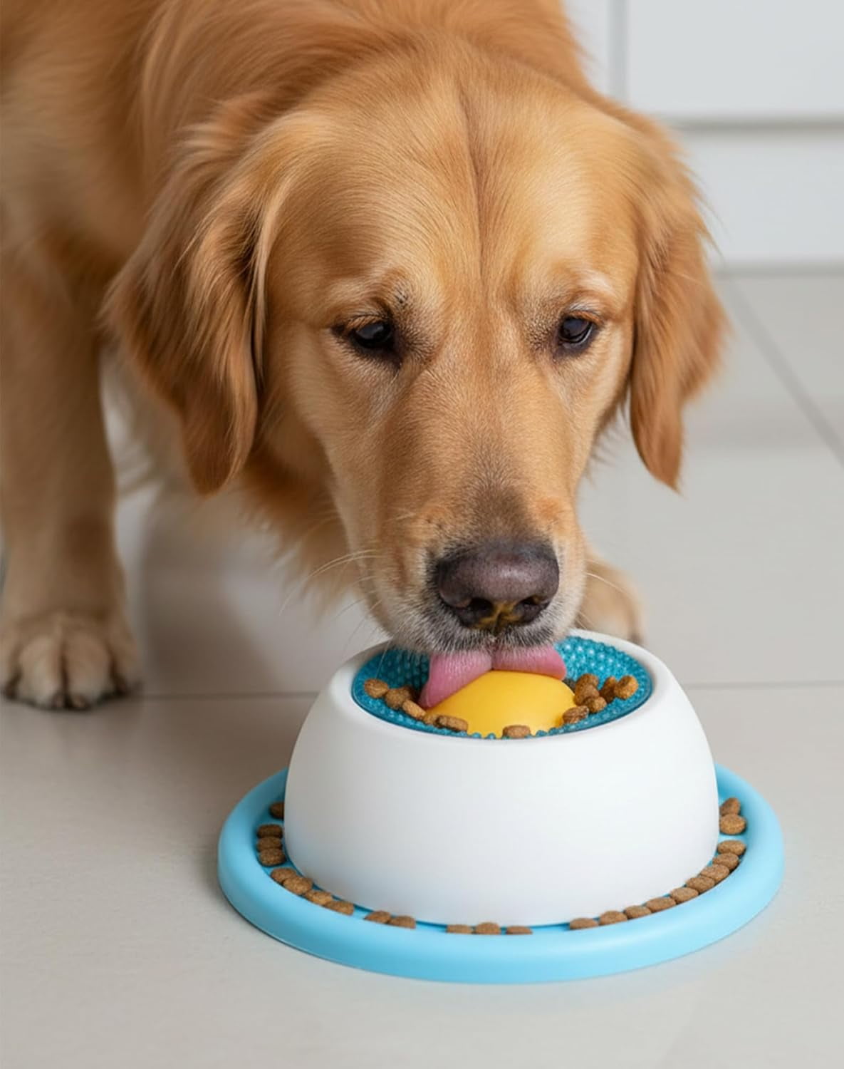 360° Rotating Lick Ball for Dogs and Cats, Interactive Slow Feeder Bowl ...