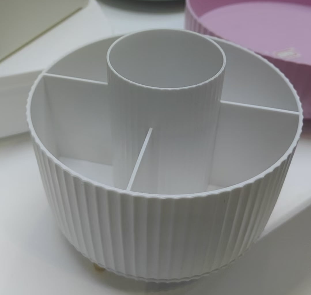 360° Rotating Makeup Organizer - 1pc Plastic Cosmetic Storage with 5 ...