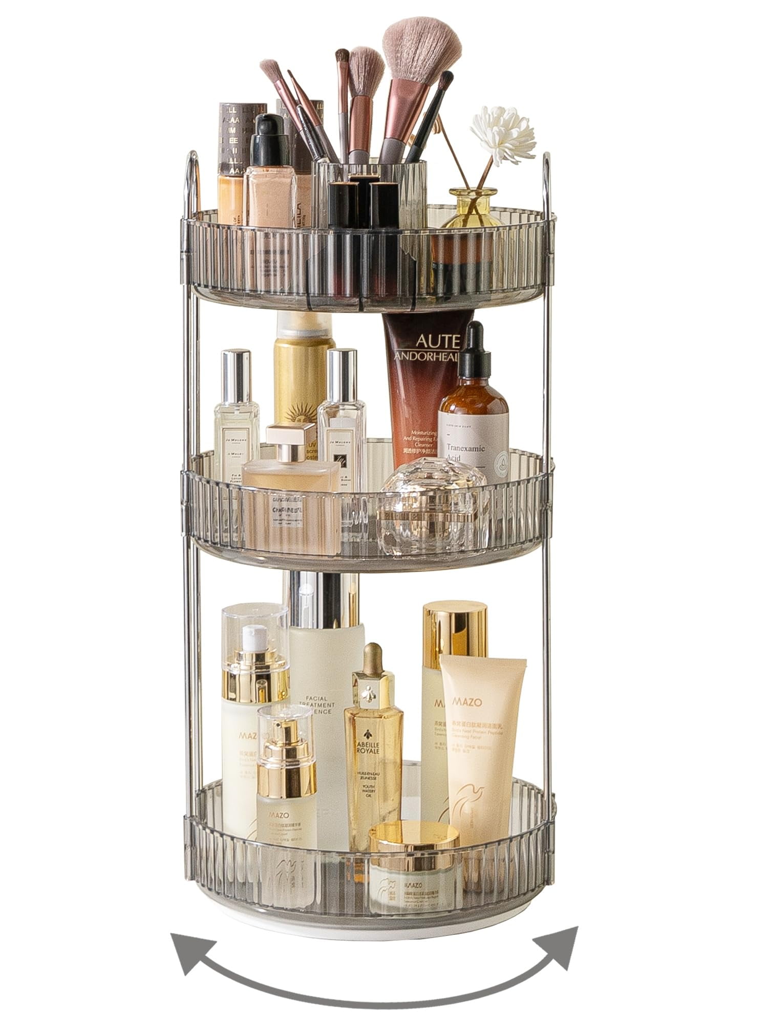 360 Rotating Makeup Organizer 2 Tier Large Capacity Skincare and ...