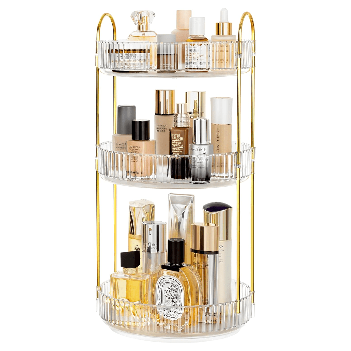 360 Rotating Makeup Organizer,3 Tier Large Capacity Make Up Organizers ...