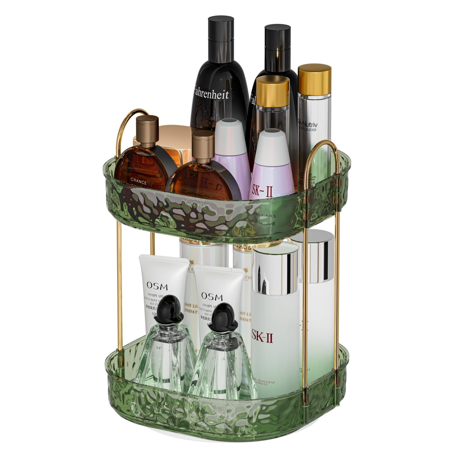 360 Rotating Makeup Organizer, Bathroom Make Up Spinning Holder Rack ...