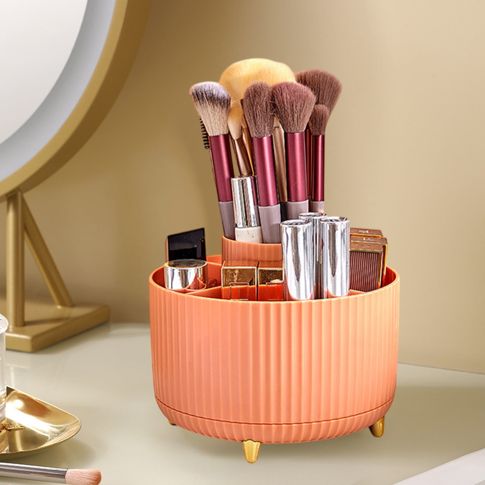 360 Rotating Makeup Organizer, Cosmetic Storage Case With Compartments ...
