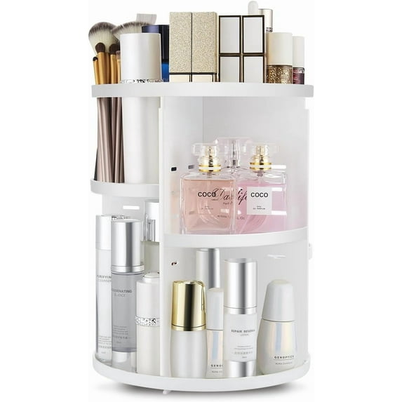 360 Rotating Makeup Organizer,DIY Adjustable Spinning Holder,Foldable ...