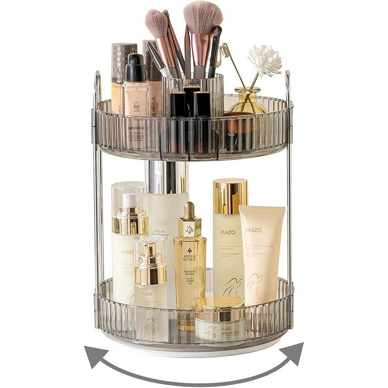 360 Rotating Makeup Organizer for Vanity,2 Tier Large Capacity ...