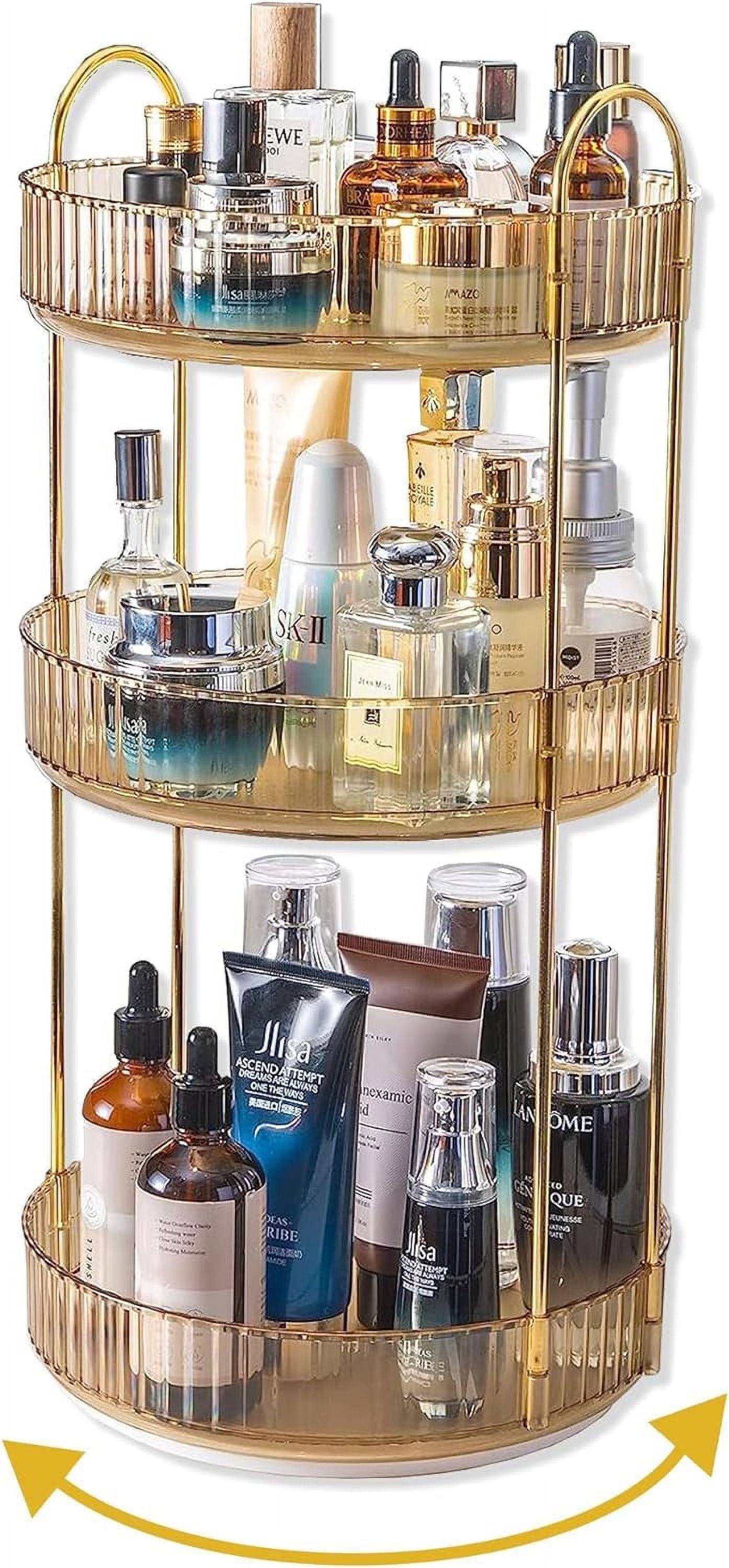 360 Rotating Makeup Organizer for Vanity,2 Tier Large Capacity ...
