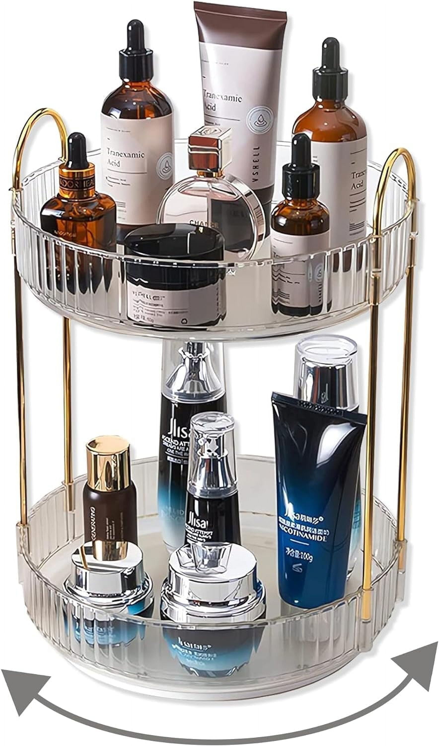 360 Rotating Makeup Organizer for Vanity,2 Tier Large Capacity ...