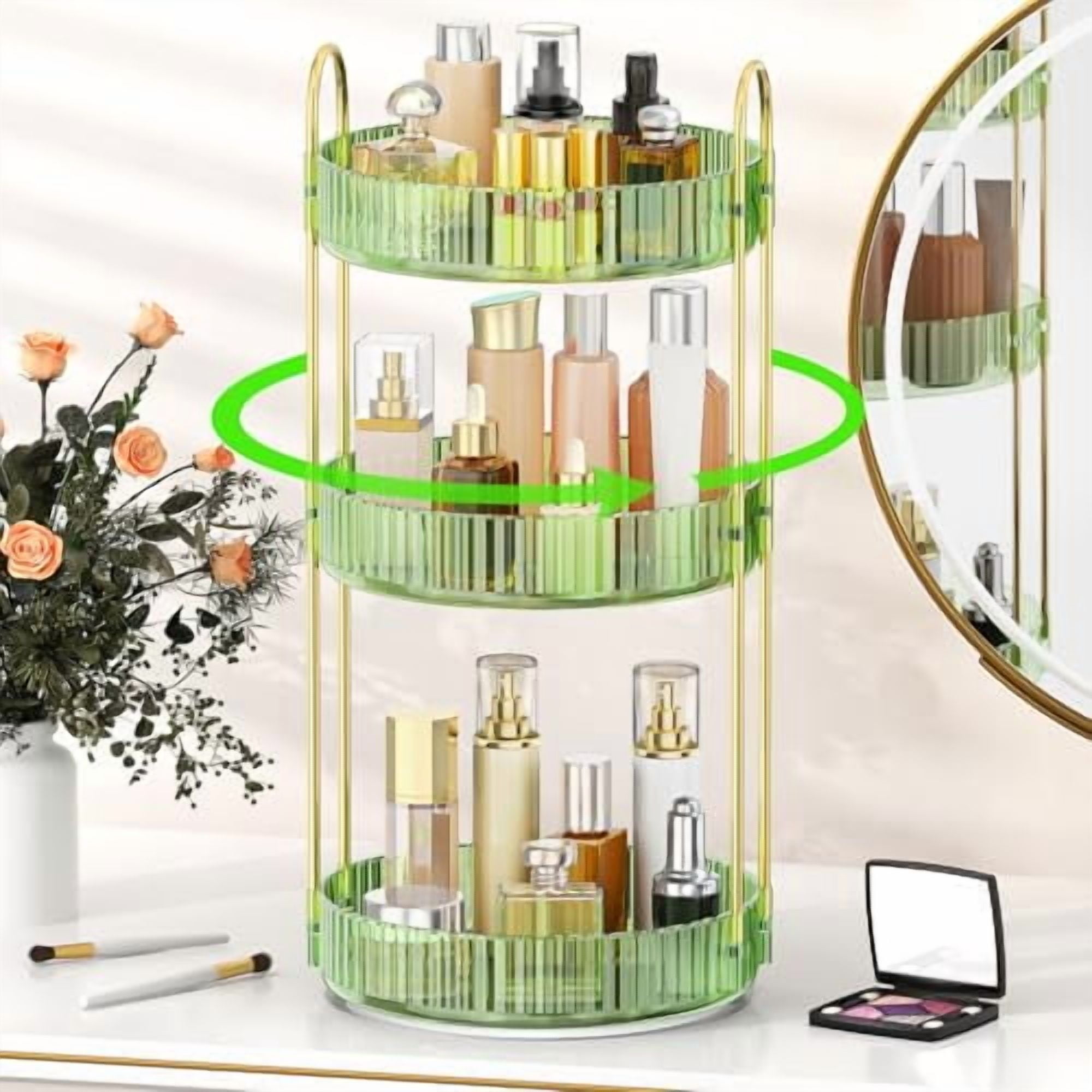 360 Rotating Makeup Organizer for Vanity, 3 Tier Adjustable Perfume ...