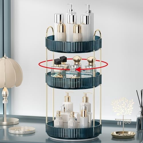 360 Rotating Makeup Organizer for Vanity, Bathroom Countertop Organizer ...