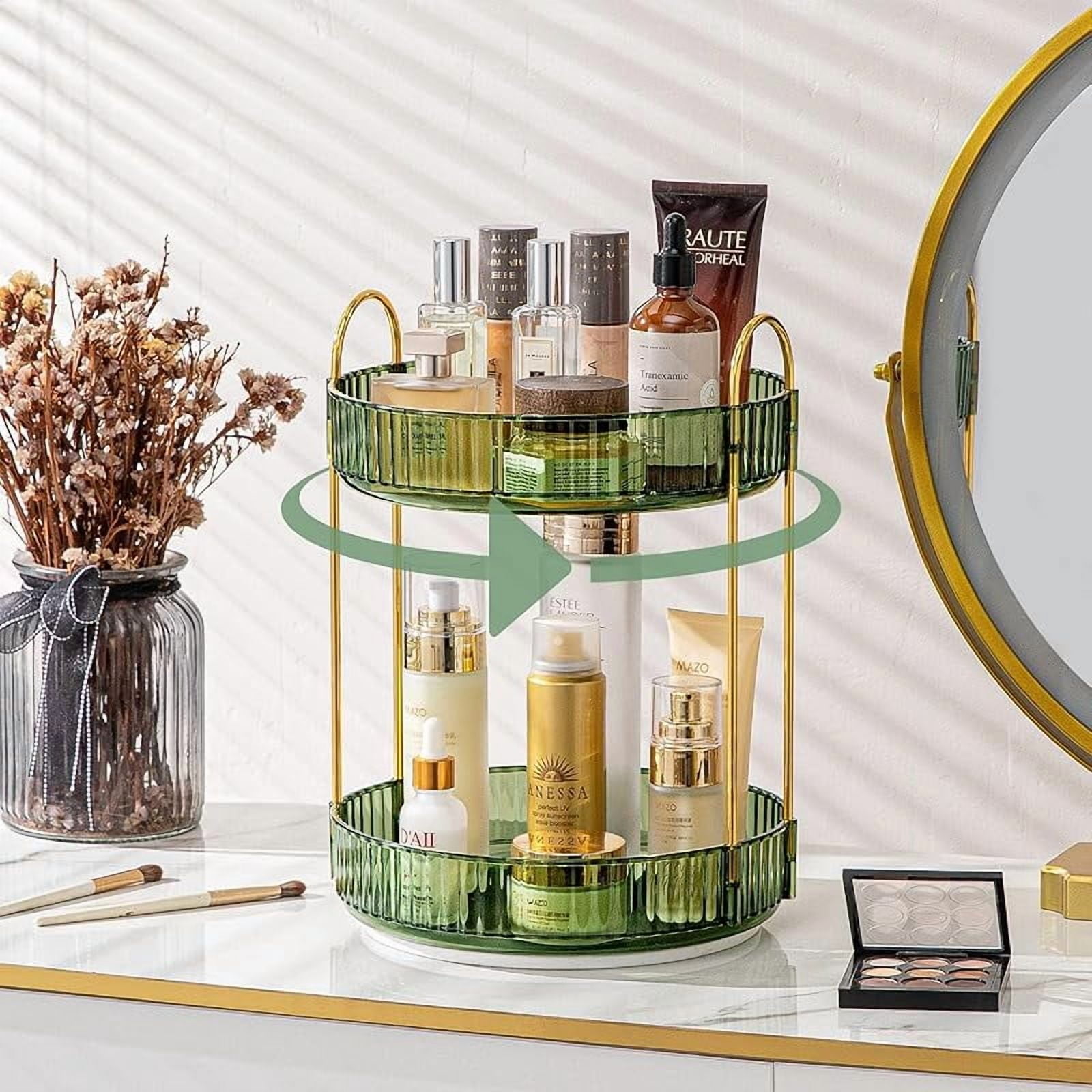 360 Rotating Makeup Organizer for Vanity, Bathroom Countertop Spinning ...