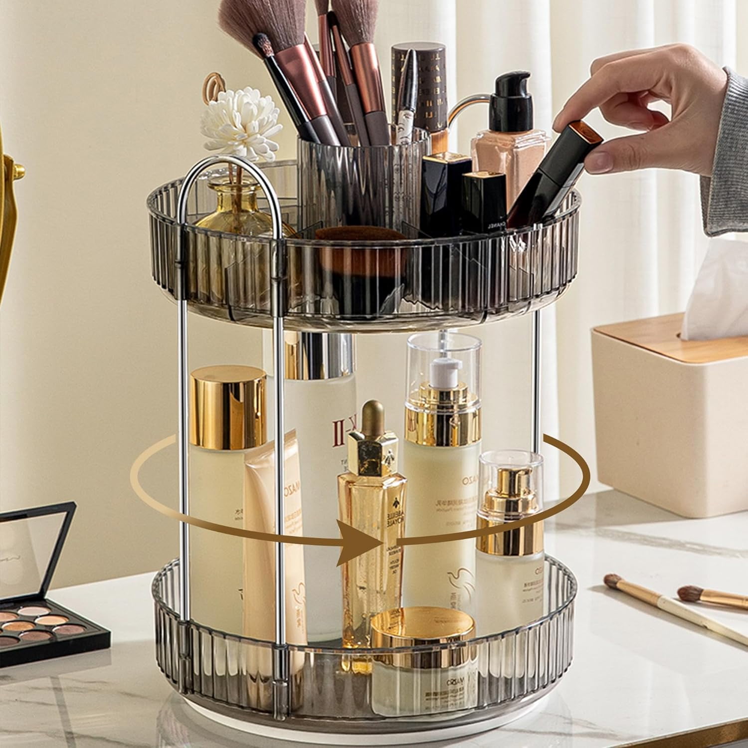 360 Rotating Makeup Organizer for Vanity, Upgraded Perfume Skincare ...