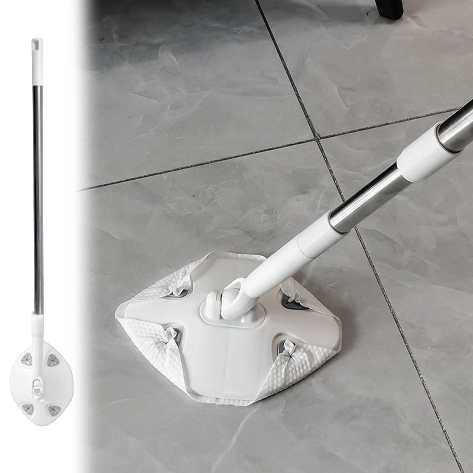 360 Rotating Mop with Disposable Wet Wipes, Telescopic Handle Floor ...