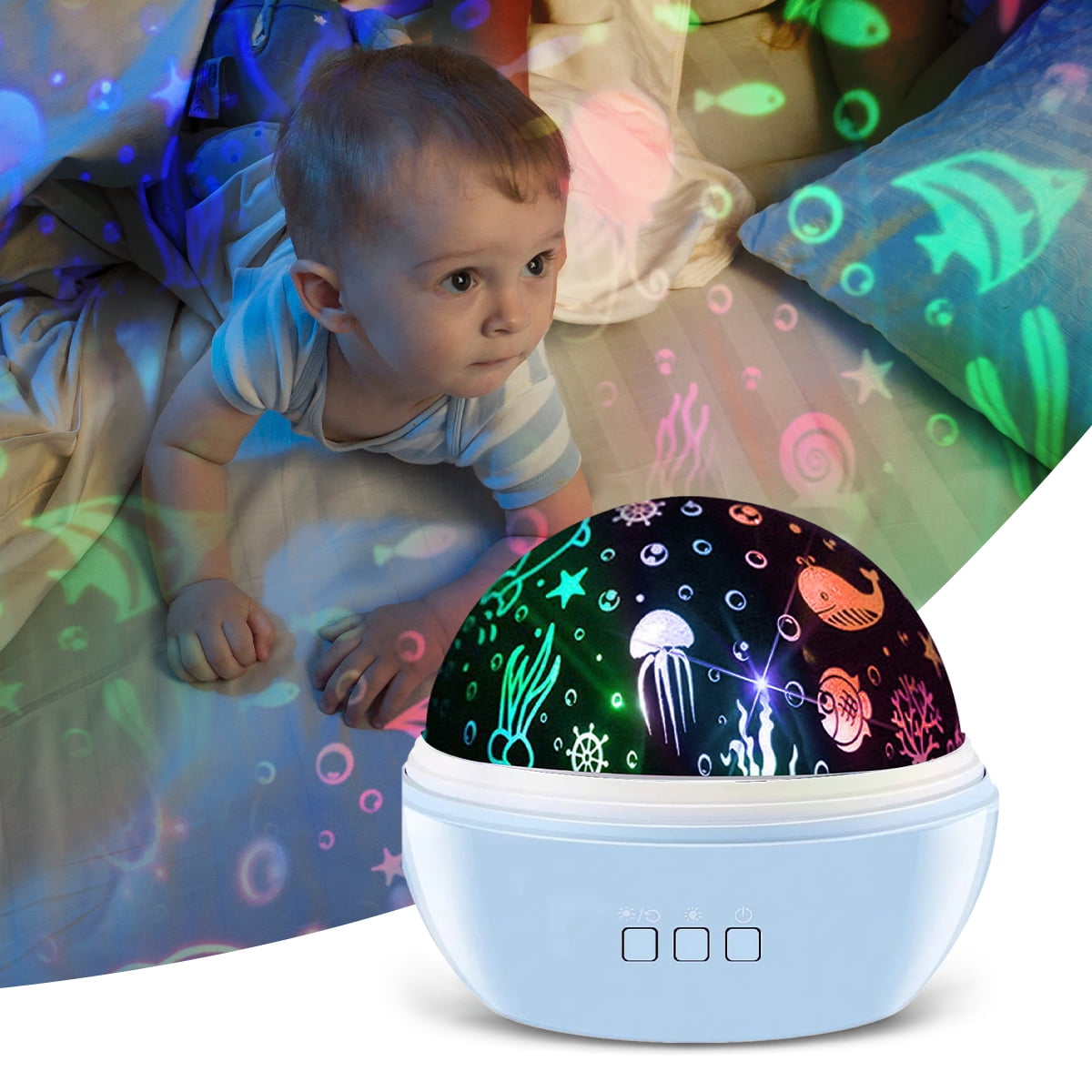 360° Rotating Night Light Projector with Timer & Remote Control, Kids ...