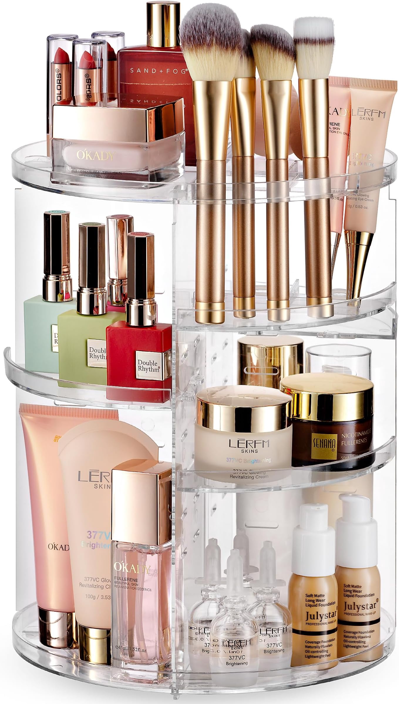 360 Rotating Organizer Countertop - Adjustable Shelf Height - The Round ...