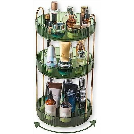 360 Rotating Perfume Organizer,3 Tier Large Capacity Make Up Organizers ...