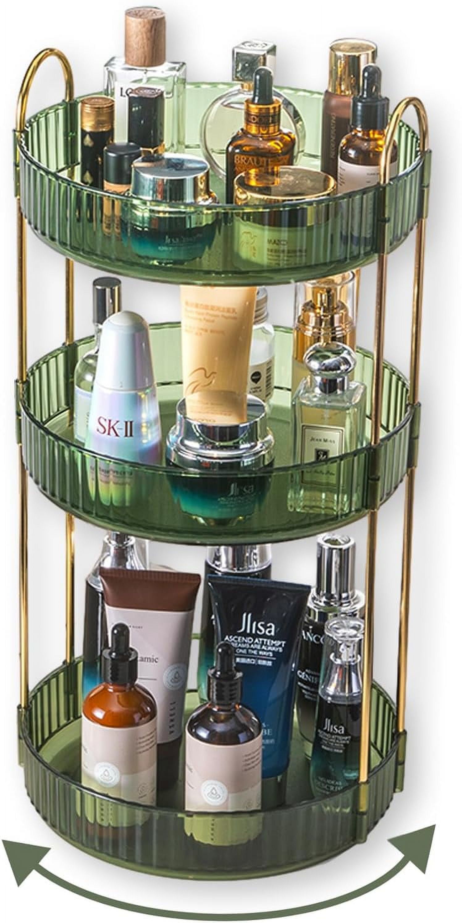 360 Rotating Perfume Organizer,3 Tier Large Capacity Make Up Organizers ...