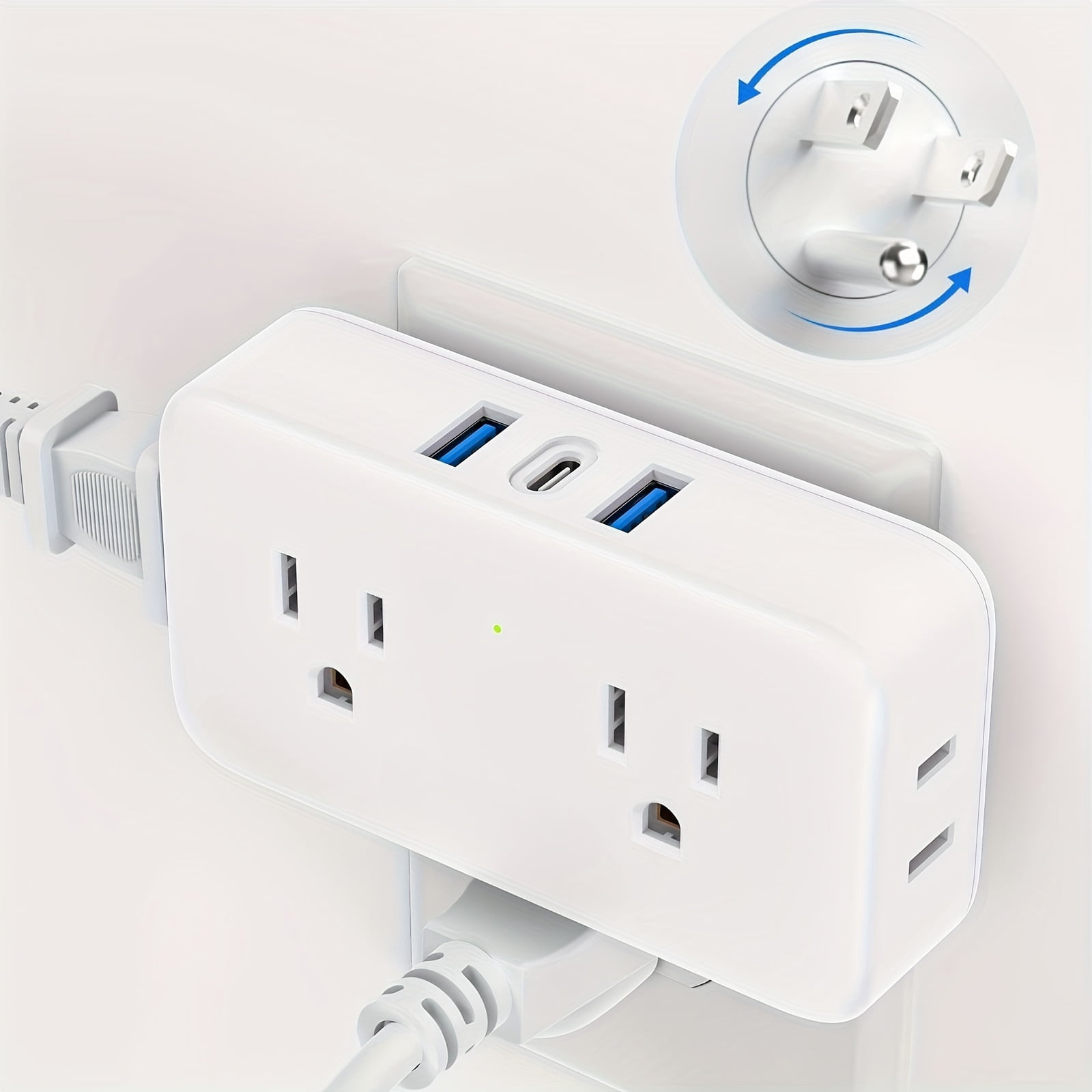 360° Rotating Plug Surge Protector: 9/4 AC Outlets, 1440J Surge ...