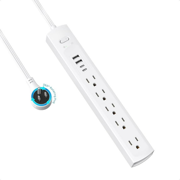 360? Rotating Plug Surge Protector Power Strip, Flat Plug Power Strip ...