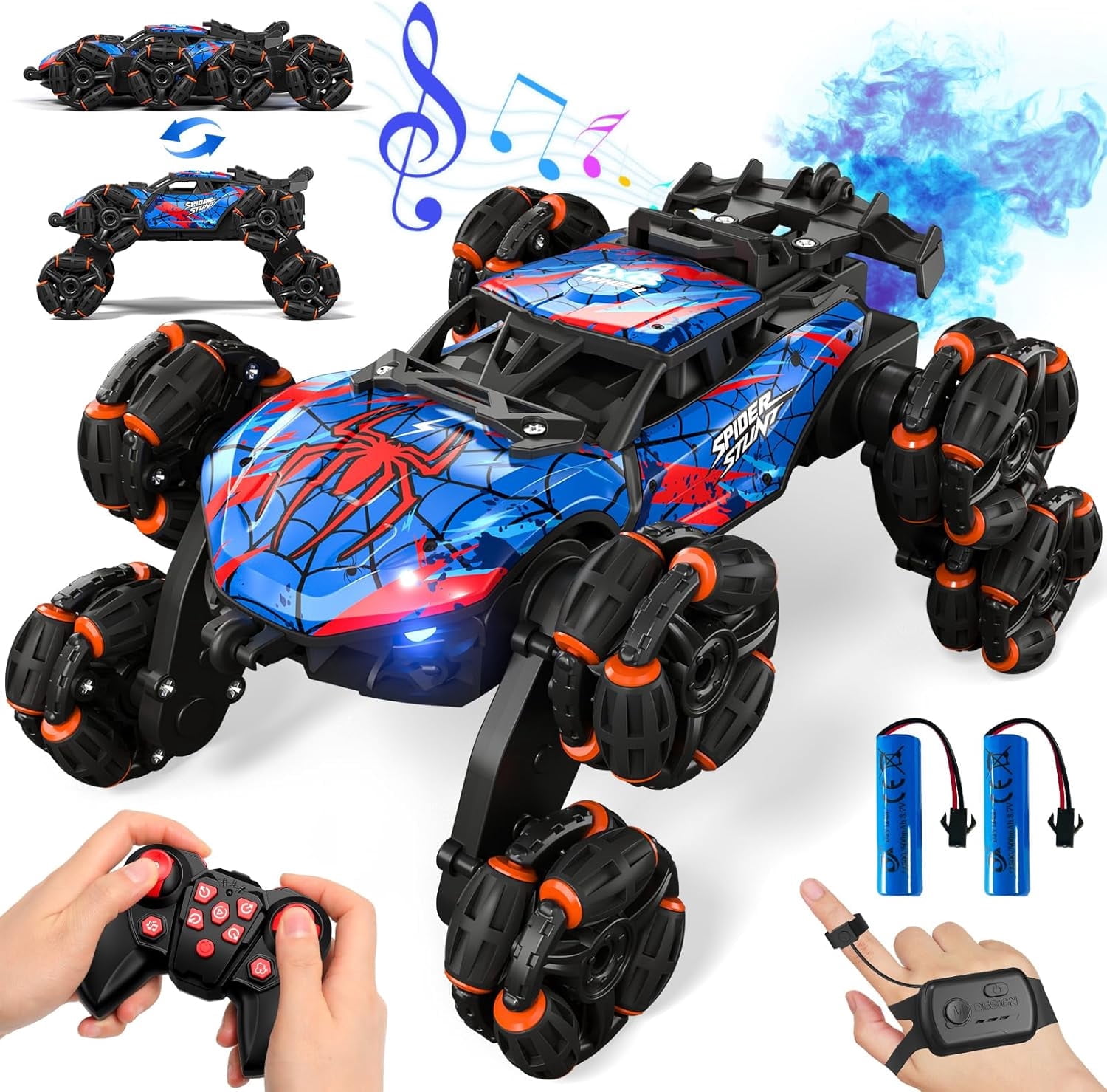 360° Rotating Remote Control Car,2.4GHz 8WD Gesture Sensing RC Stunt ...