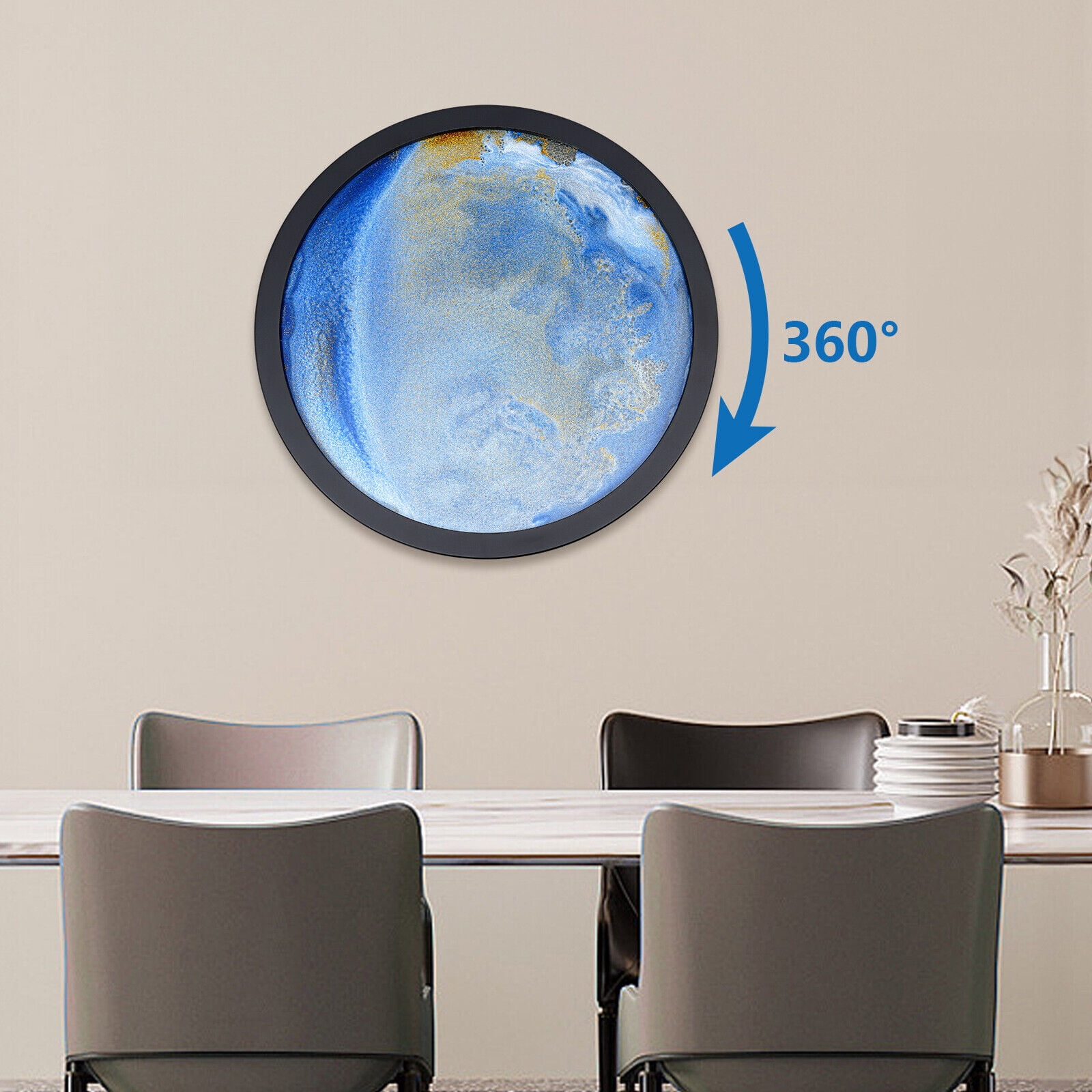 360° Rotating Sand Art Wall Decoration – Dynamic Ocean, Desert ...
