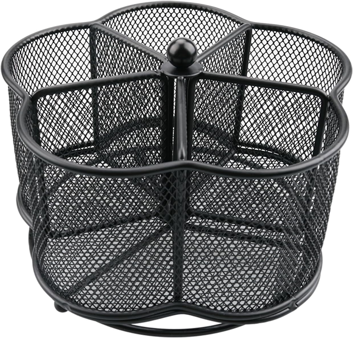 360° Rotating Silverware Utensil Caddy Holder - 5 Compartment Whirling ...