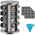 360° Rotating Spice Rack with 16 Glass Jars – Stainless Steel ...