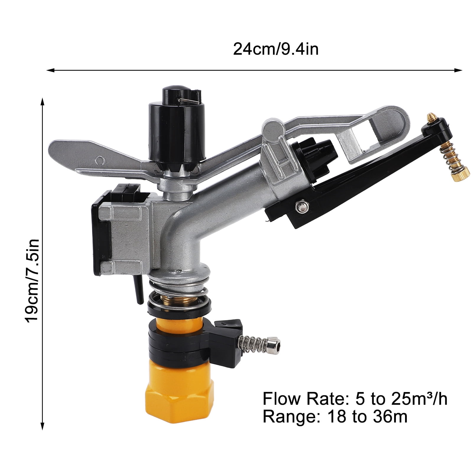 360 Rotating Sprinkler, Wide Area Irrigation For Lawns Gardens, 18,36m ...