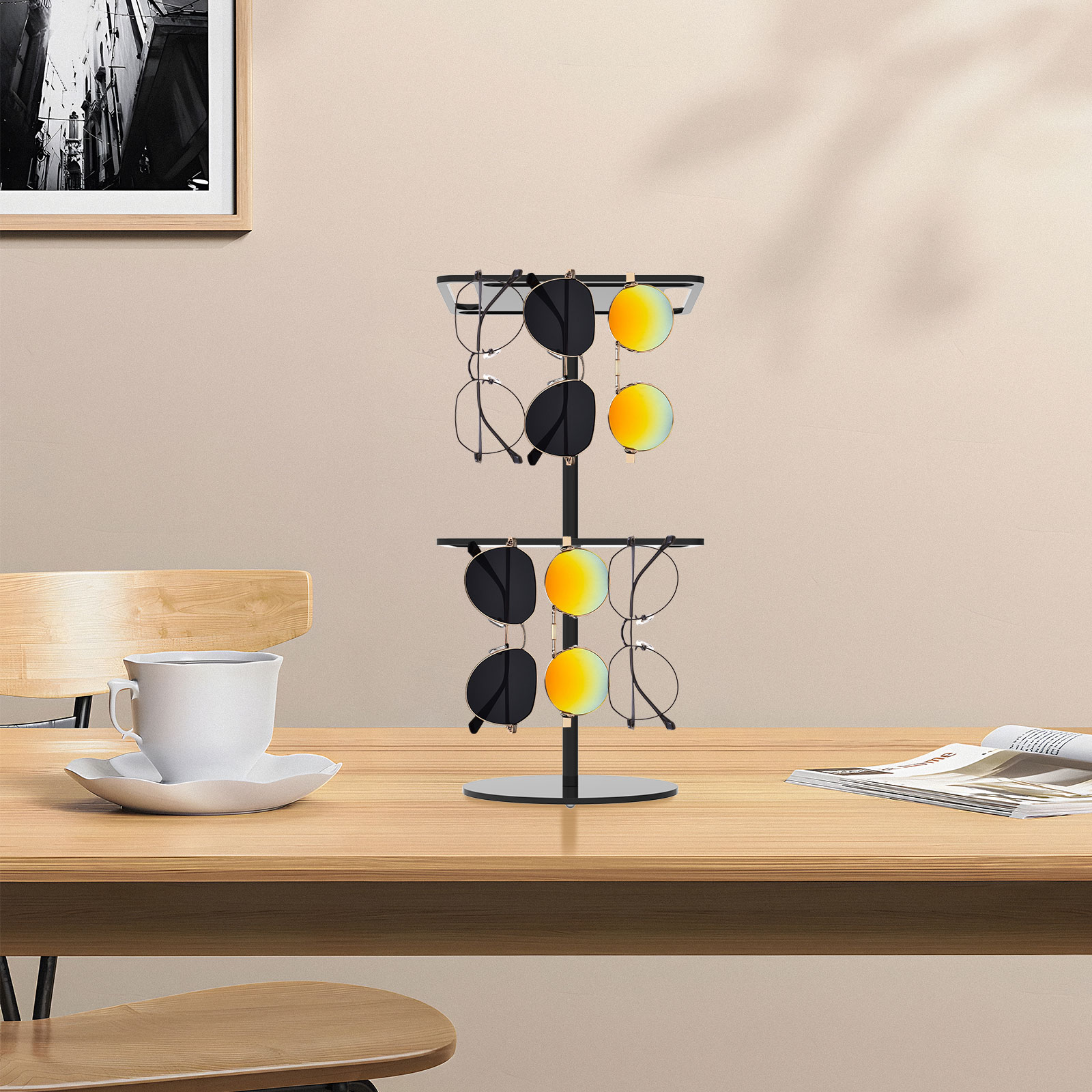 360° Rotating Sunglasses Organizer Acrylic Sunglasses Holder Single ...