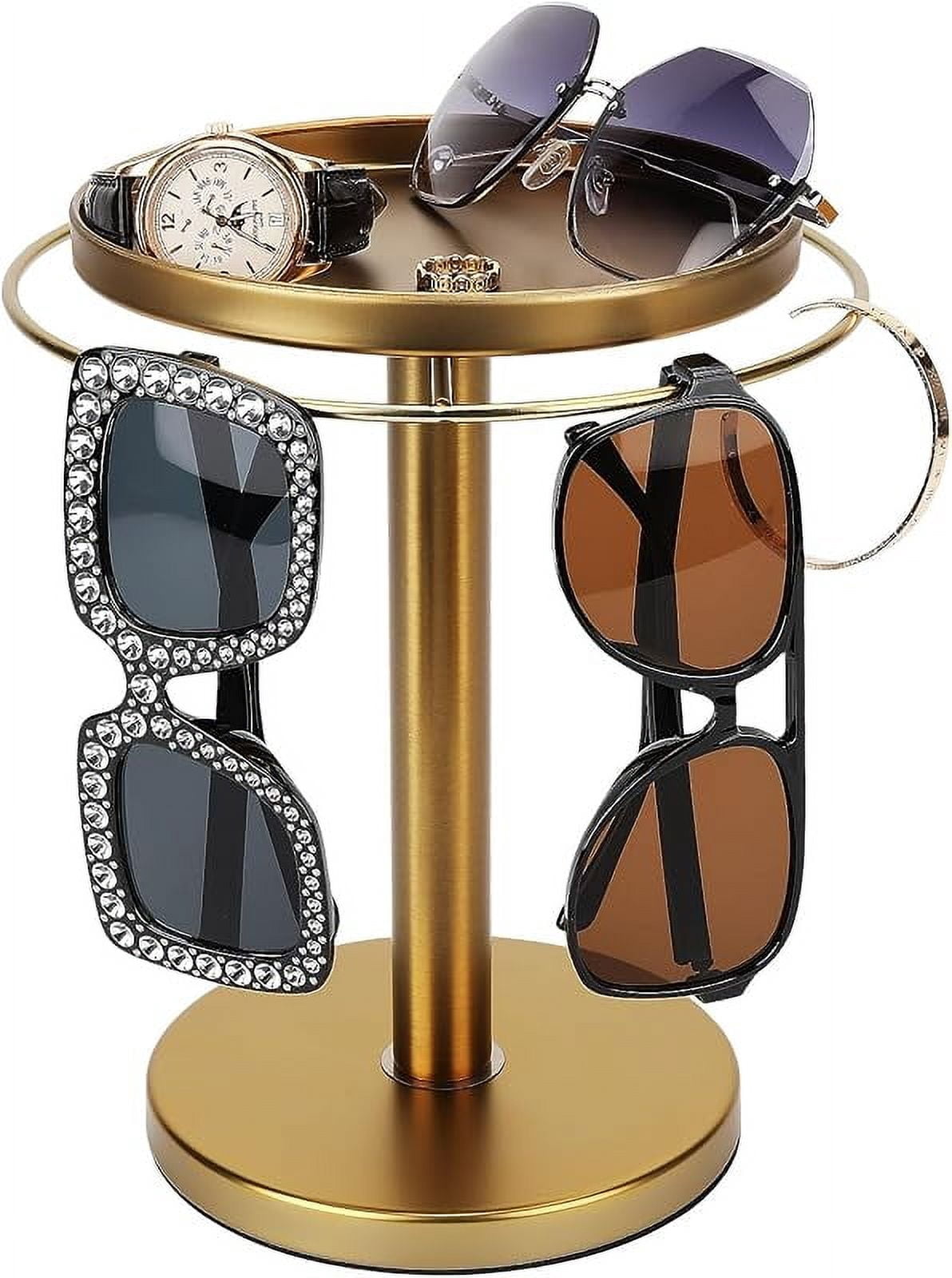 360 ° Rotating Sunglasses Storage Rack, Stainless Steel Glasses Holder ...
