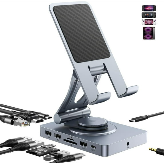360° Rotating USB C Docking Station for iPad Pro, Tablet, Samsung ...