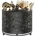 360° Rotating Utensil Caddy Countertop - Cutlery Silverware Caddy ...