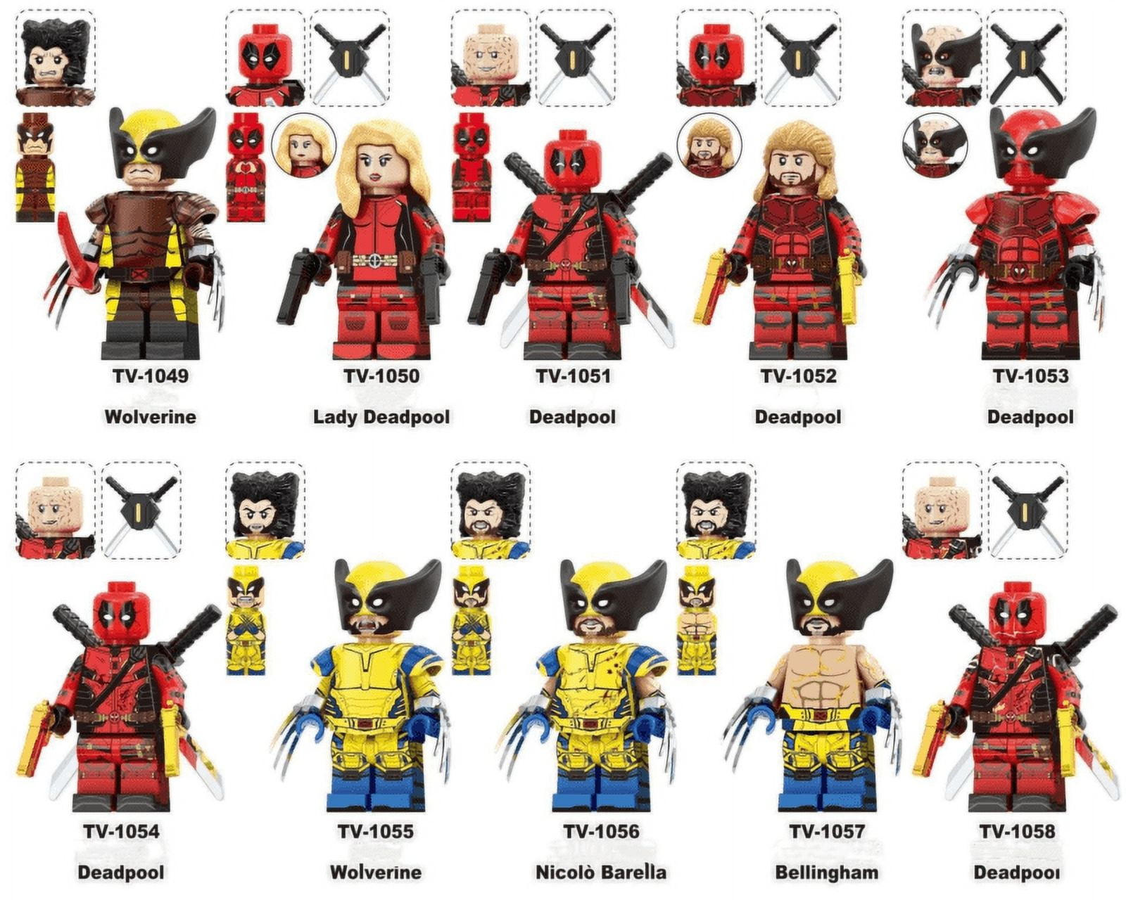 10pcs/set Minifigure Deadpool ,Wolverine Building block toy doll Custom ...