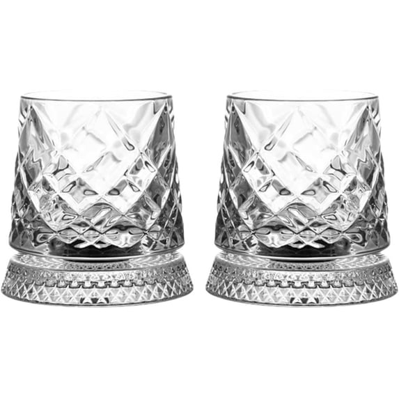 360° Rotating Whiskey Glass, LED Light Up Spinning Whiskey Tumbler ...