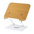 360° Rotating Wood Grain Bookshelf & Adjustable Tablet Stand ...