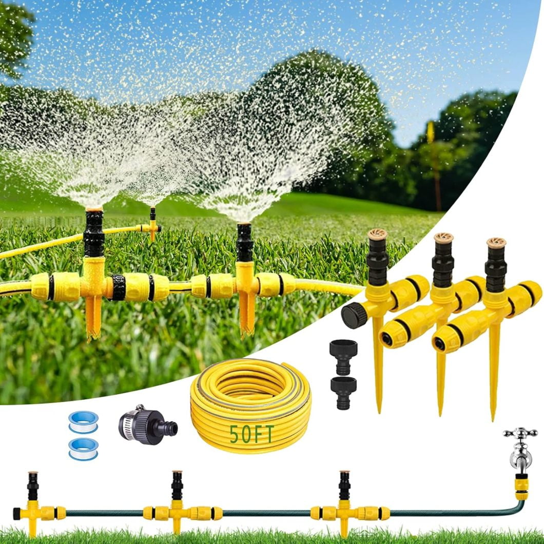 360° Rotation Auto Irrigation System Garden Lawn Sprinkler Patio ...