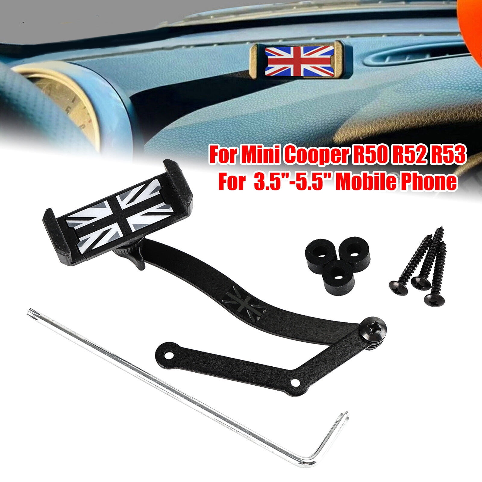 360°Rotation Car Mobile Phone Holder Mount for Mini Cooper R50 R52 R53 ...
