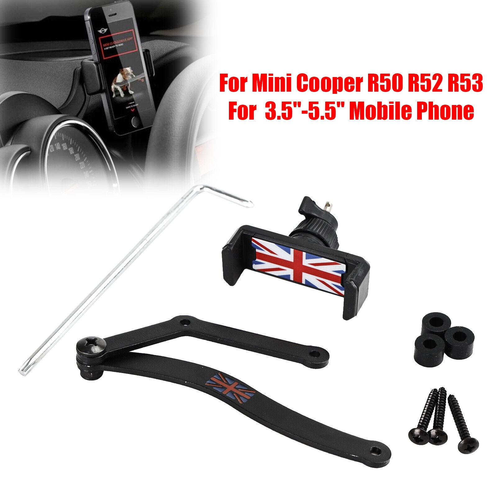 360°Rotation Car Mobile Phone Holder Mount for Mini Cooper R50 R52 R53 ...