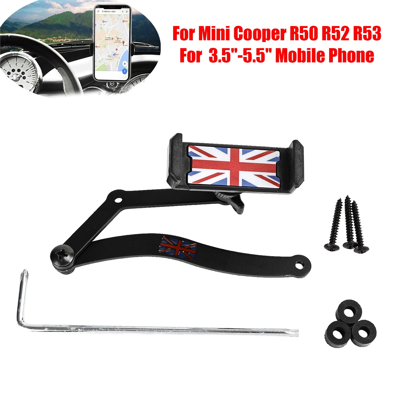 360°Rotation Car Mobile Phone Holder Mount for Mini Cooper R50 R52 R53 ...