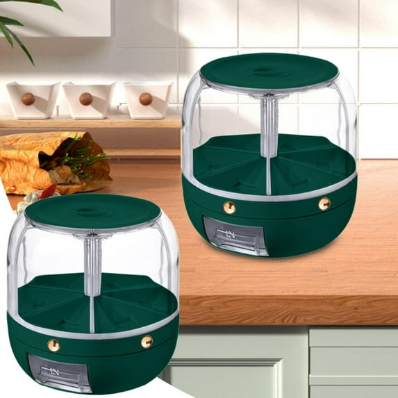 360 Rotation Grain Dispenser For Pantry, One-Click Cereal Storage ...