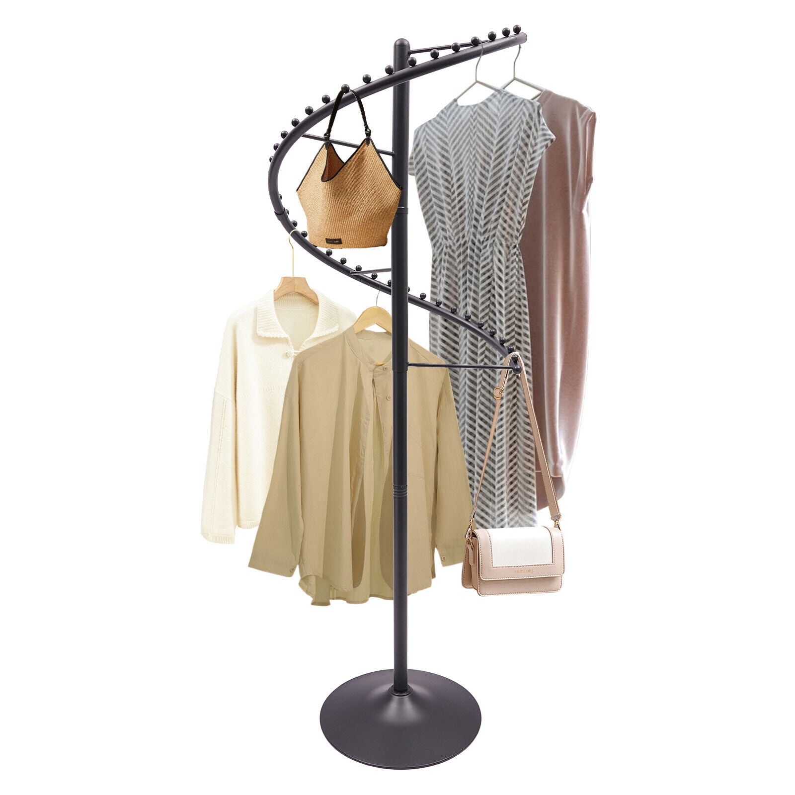 360° Rotation Spiral Rotating Clothing Rack 1.8m Height Garment Rack ...