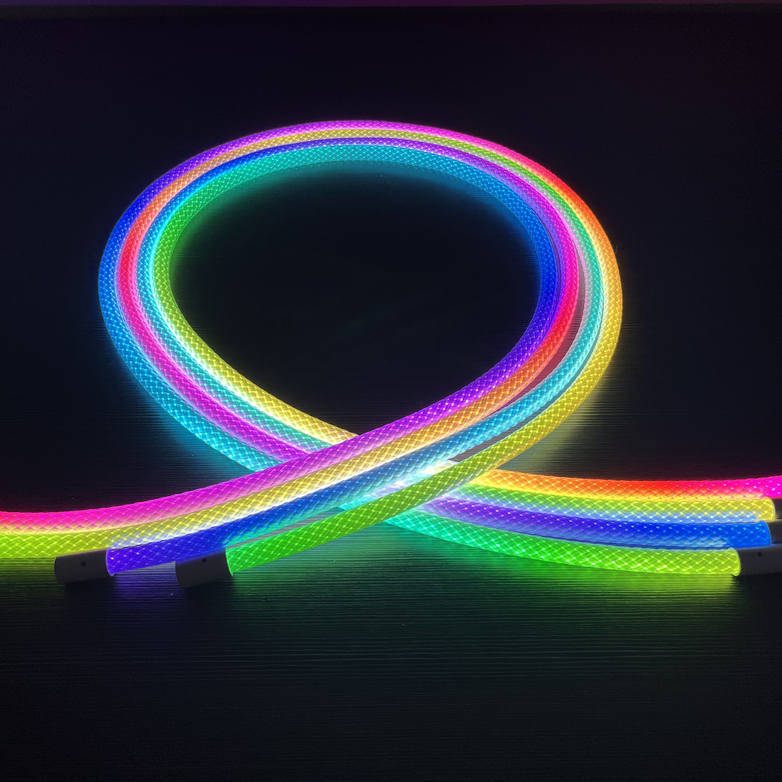 360° Round Reticulate Pattern Neon LED Strip Smart RGBIC Flexible ...