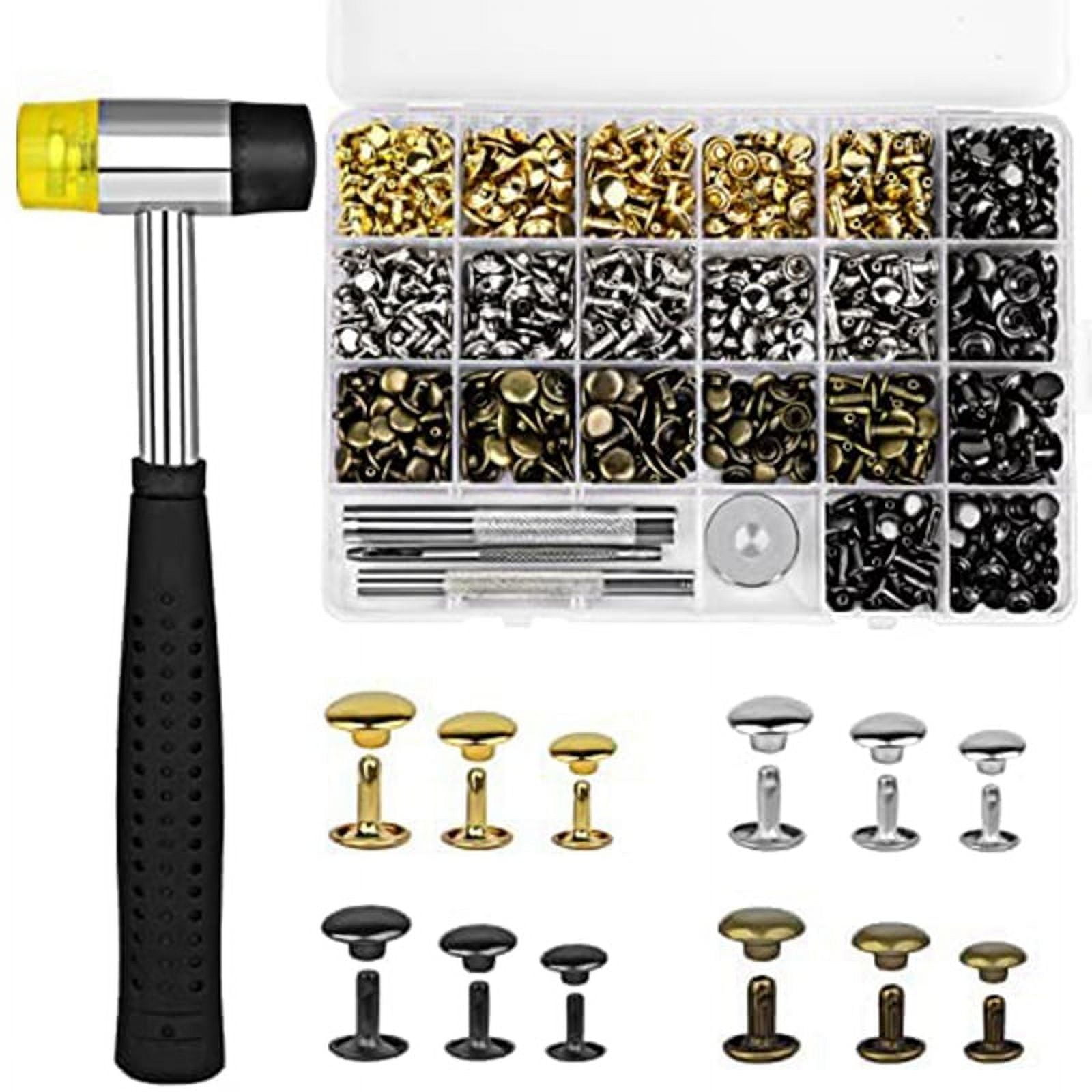 360 Set Leather Rivets 4 Colors Double Cap Rivets Tubular - Walmart.com