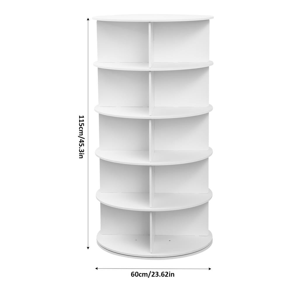 360 Shoe Organizer Rotate 5-Tier Vertical White Shoe Rack Shoe ...