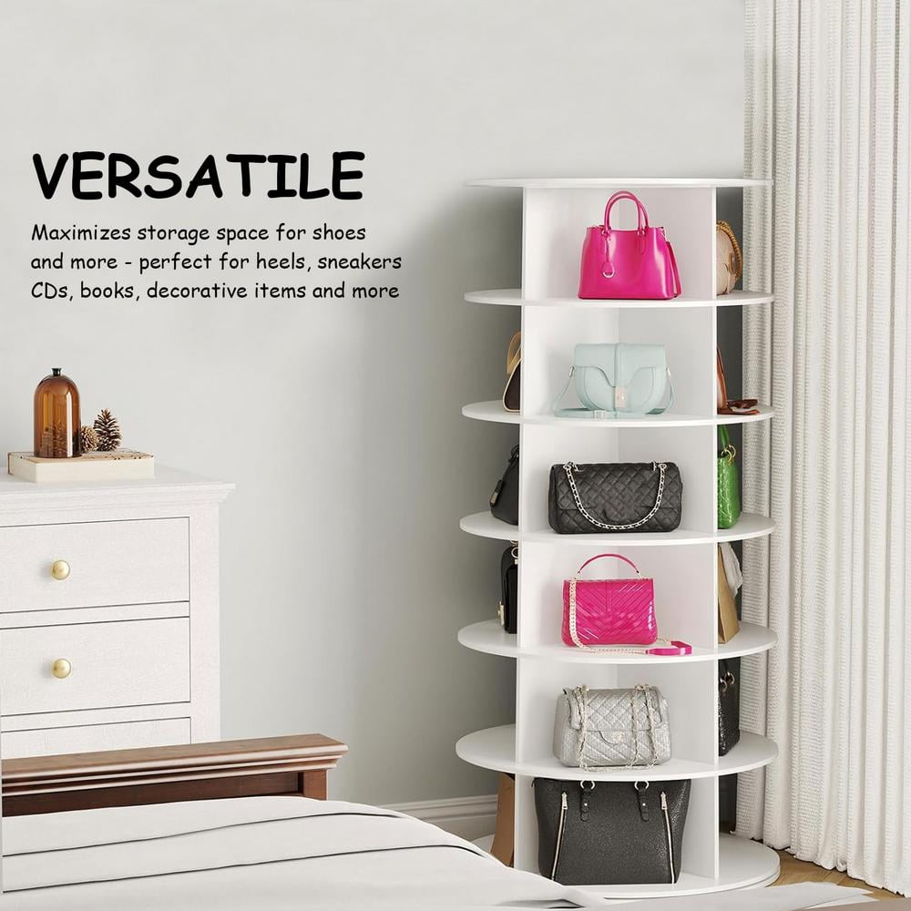 360 Shoe Organizer Rotate, 6-Tier Vertical Shoe Rack, Shoe Organizer ...