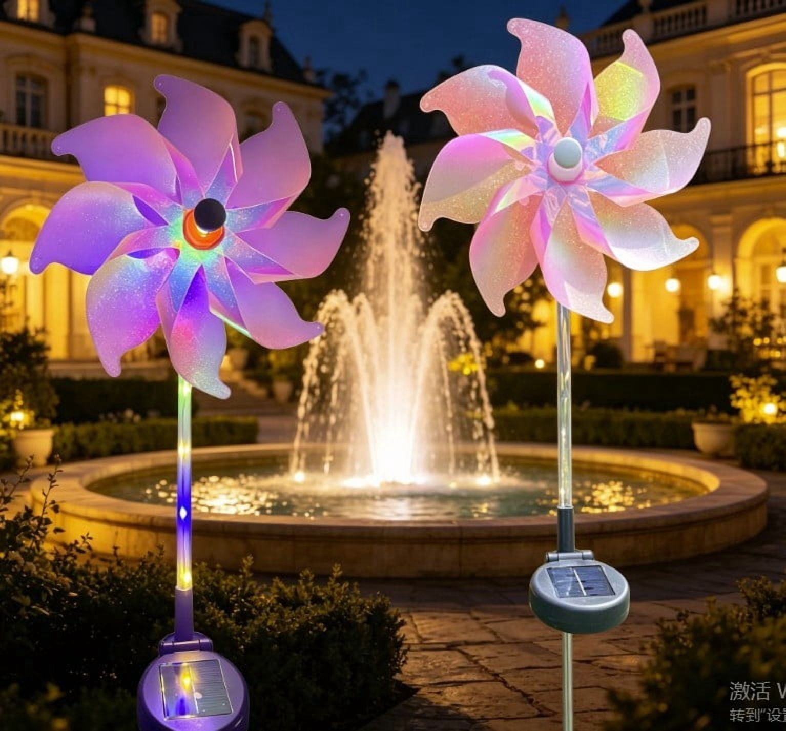 360° Solar Wind Spinners with Led Lights, Waterproof Windmill for Yard ...