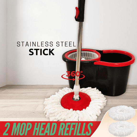 360° Spin Mop and Bucke Set for Home, Wet Dust Mop for Floor Cleaning ...
