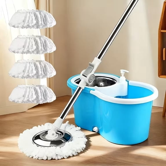 360° Spin Mop and Bucket Set with Cleaning System 4pcs Reusable ...