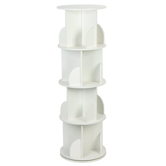 1 Tier Rotating Bookshelf 360° Spinning Bookshelf, Solid Wood Revolving ...
